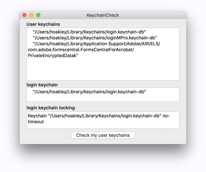 KeychainCheck 1.2 is now available – The Eclectic Light Company