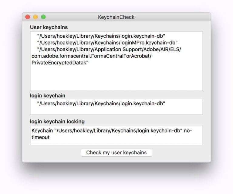 Tools to work with keychain problems – The Eclectic Light Company