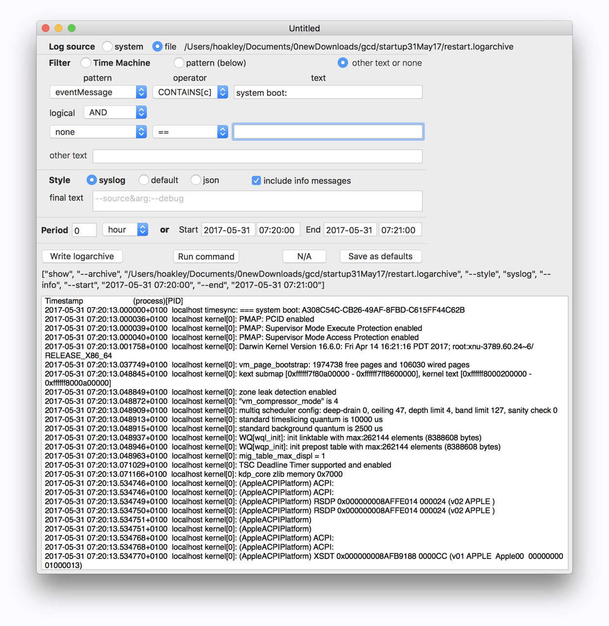 Exploring Sierra 10.12.5 startup in the log 1 – The Eclectic Light Company