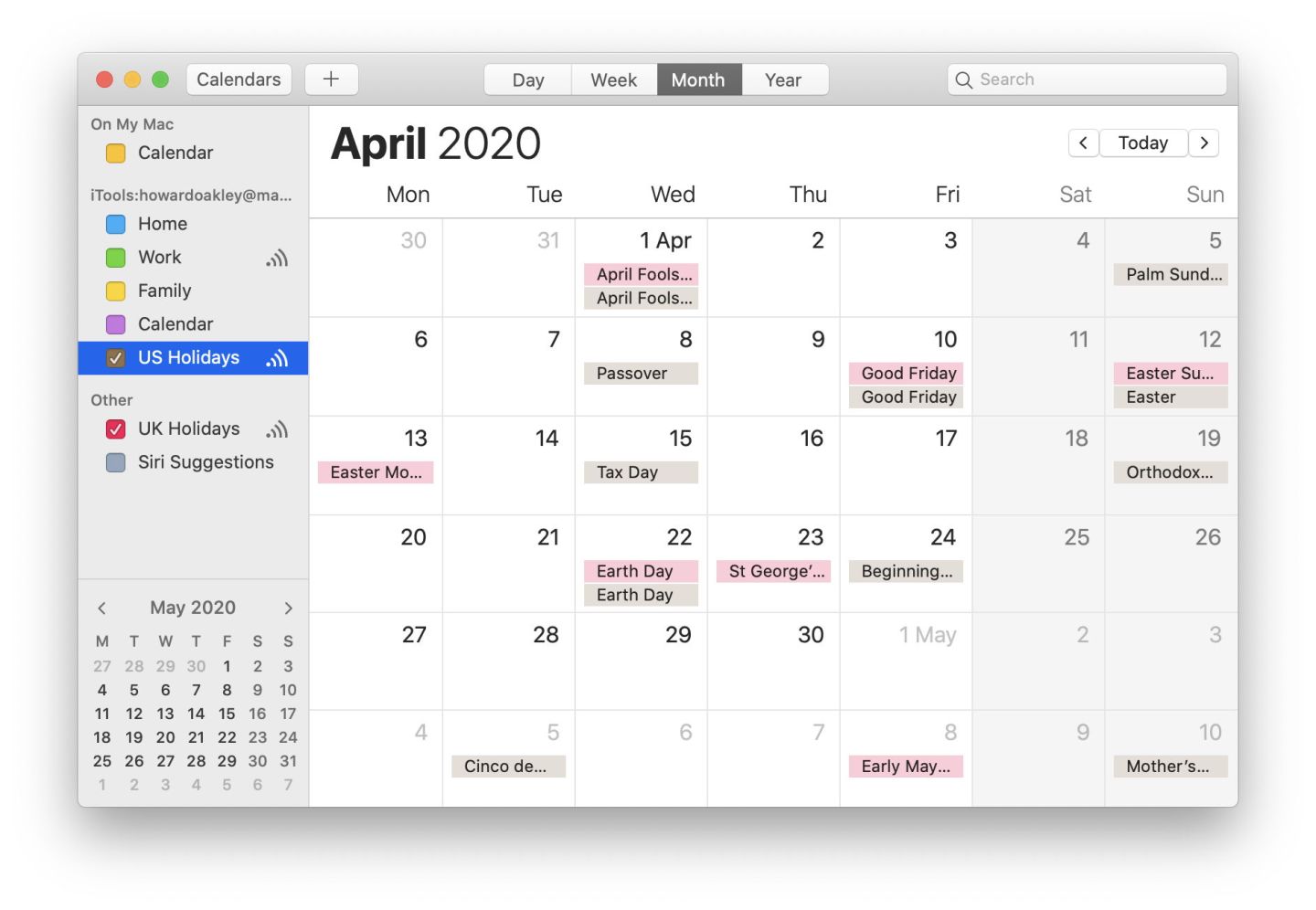 How to get more holidays in Calendar – The Eclectic Light Company
