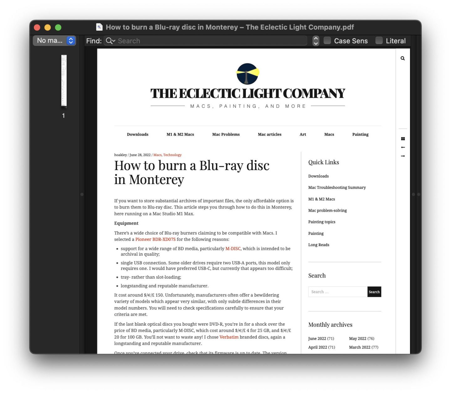 How to save web pages using Safari – The Eclectic Light Company