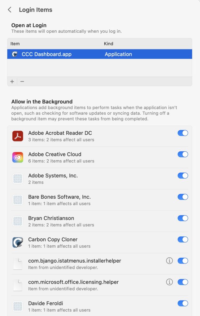 How to diagnose and control login and background items – The Eclectic Light Company