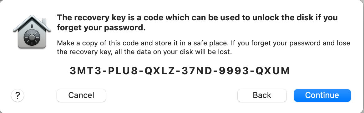 What to do when offered a new FileVault Recovery Key – The Eclectic ...