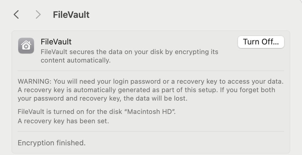 What to do when offered a new FileVault Recovery Key – The Eclectic ...